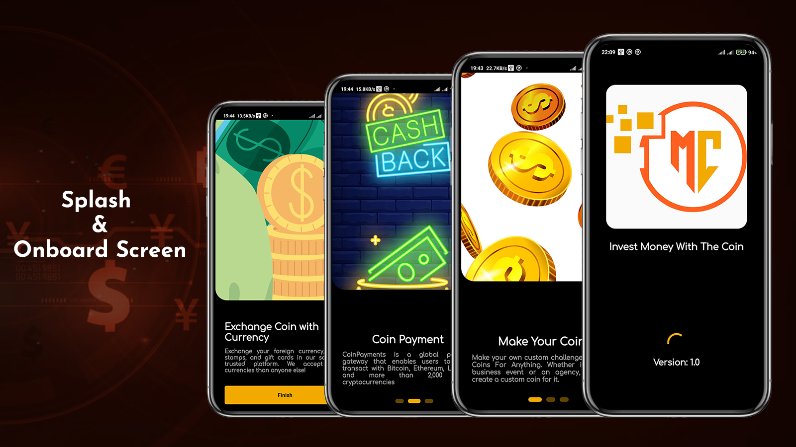 MyCoin - Digital Coin Currency Wallet and Payment Gateway Flutter App UI Kit by AppDevsX
